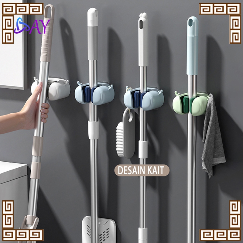 Jual Holder Gagang Sapu Pel Dengan Hook Gantungan Tangkai Sapu & Pel ...