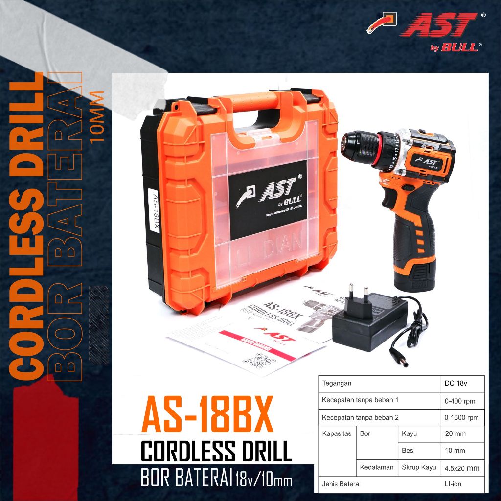 Jual mesin cordless drill bor baterai 10mm 18BX BRUSHLESS | Shopee ...