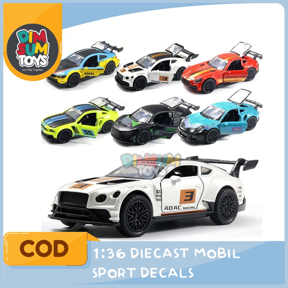 Jual Diecast 1:36 Mobil Balap Ford Mustang Porsche AMG GTR Miniatur GT ...