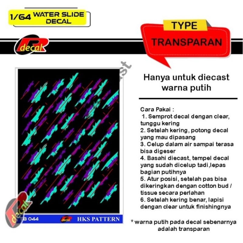 Jual TB044 Decal Hotwheels Transparan Diecast 1/64 HKS Pattern | Shopee ...