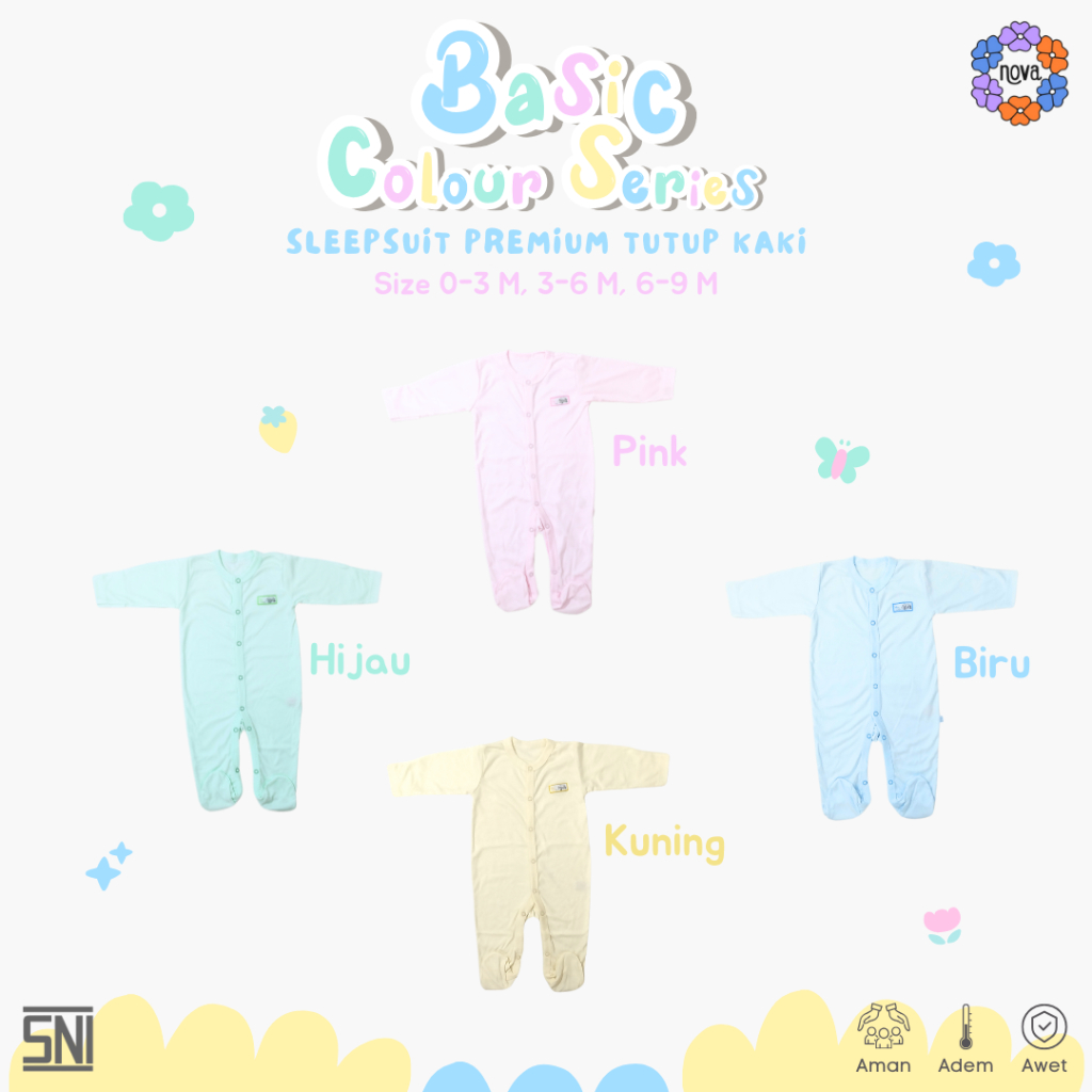 Jual NOVA Basic Colour Series - Sleepsuit Bayi - Sleepsuit Premium ...