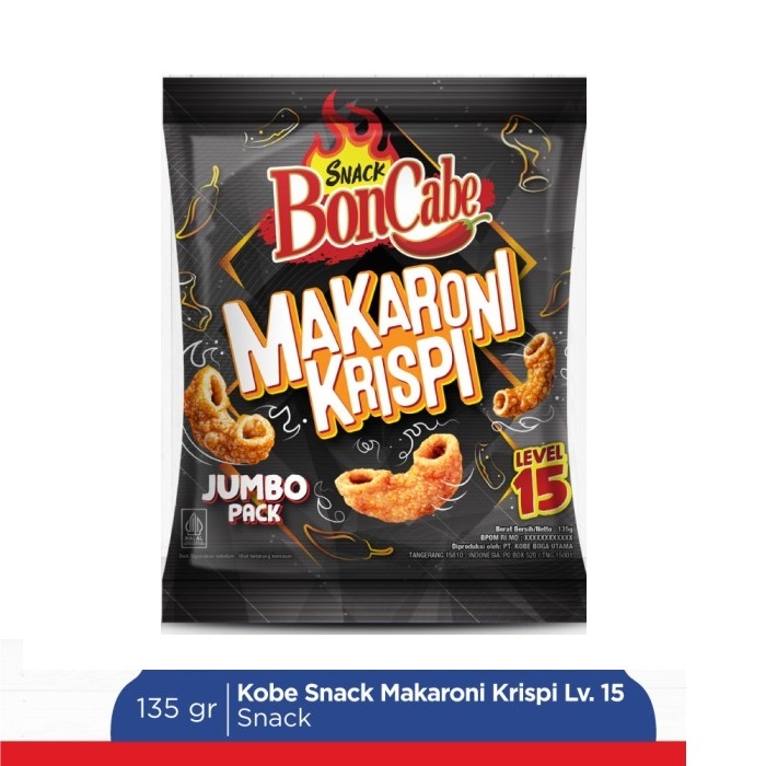 Jual Kobe Snack Bon Cabe Level 15 Kerupuk Makaroni Krispi Pedas 135 gr ...