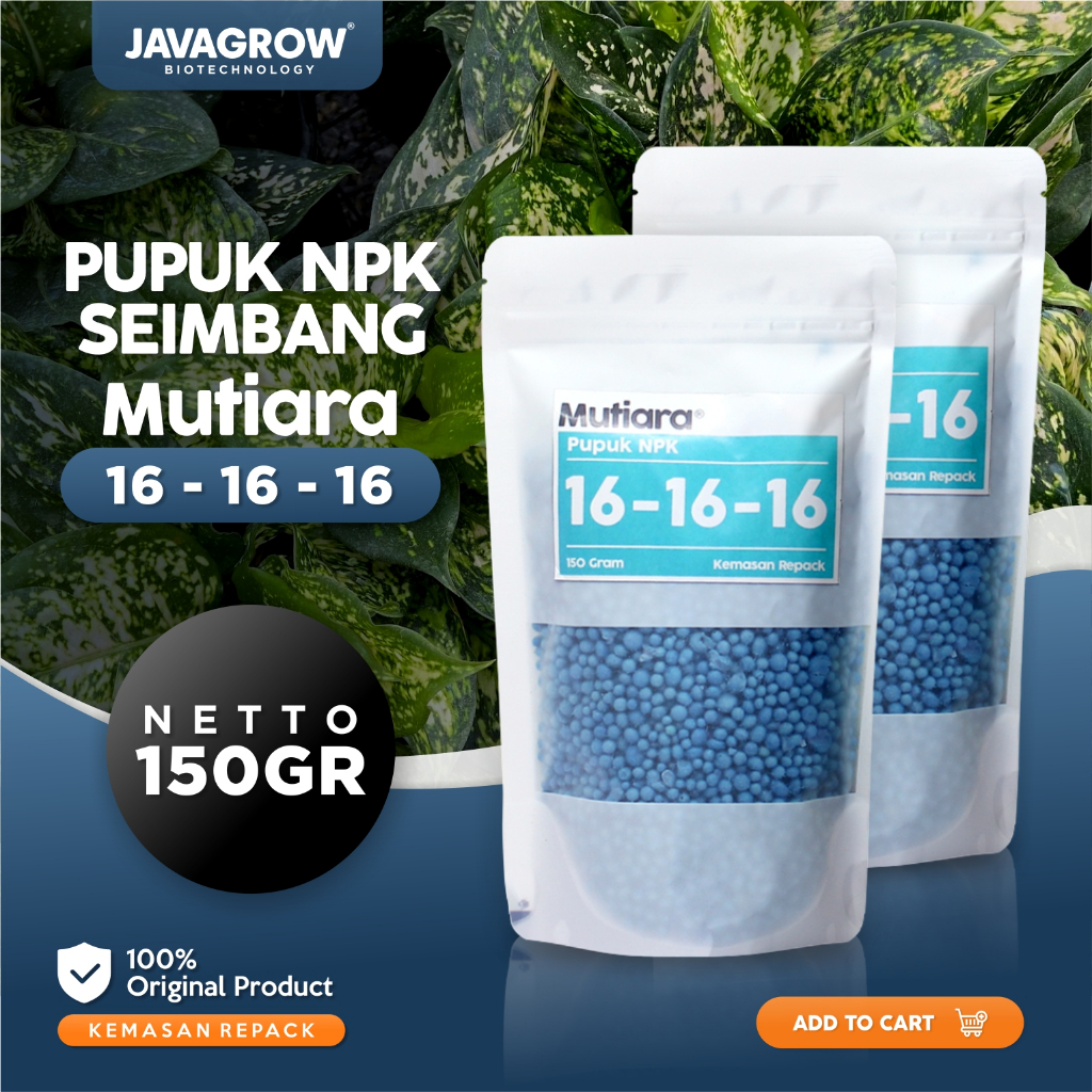 Jual JAVAGROW - Pupuk Tanaman Hias Bunga dan Daun Npk Mutiara 16 16 16 ...