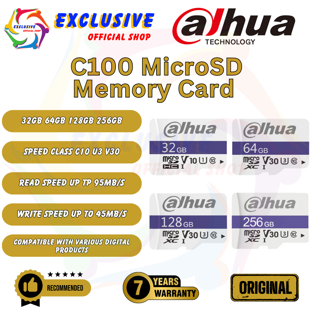 Jual MicroSD Memory Card DAHUA DHI-TF-C100 32GB / 64GB / 128GB / 256GB | Shopee Indonesia