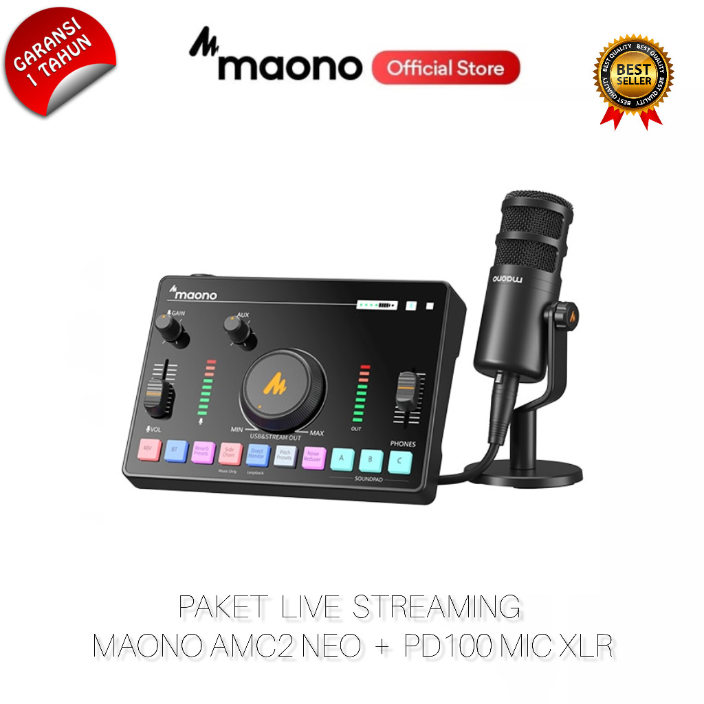 Jual MAONO AMC2 Paket PD100 Microphone Dynamic for Podcast Live ...