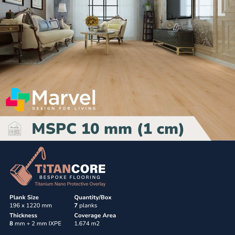 Jual Lantai SPC 10 mm Titancore by MARVEL DANESON | Shopee Indonesia