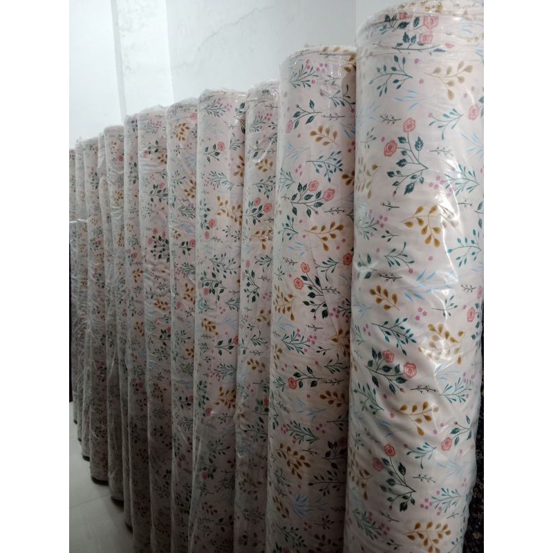 Jual kain katun rayon viscose motif bunga premium original per (0 ...