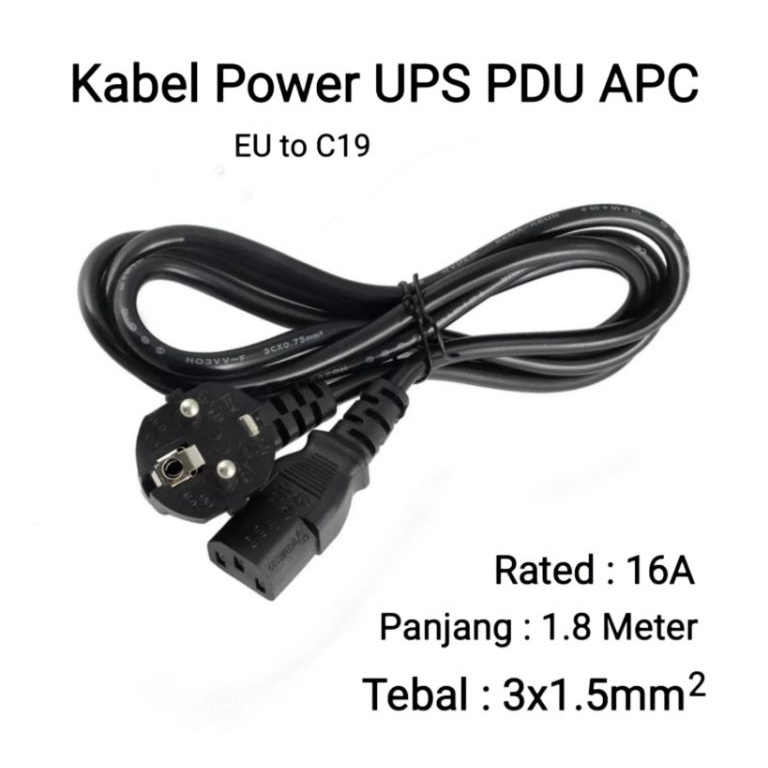 Jual Banyak Dipakai c19 female kabel power cord apc UPS pdu ats eu plug ...