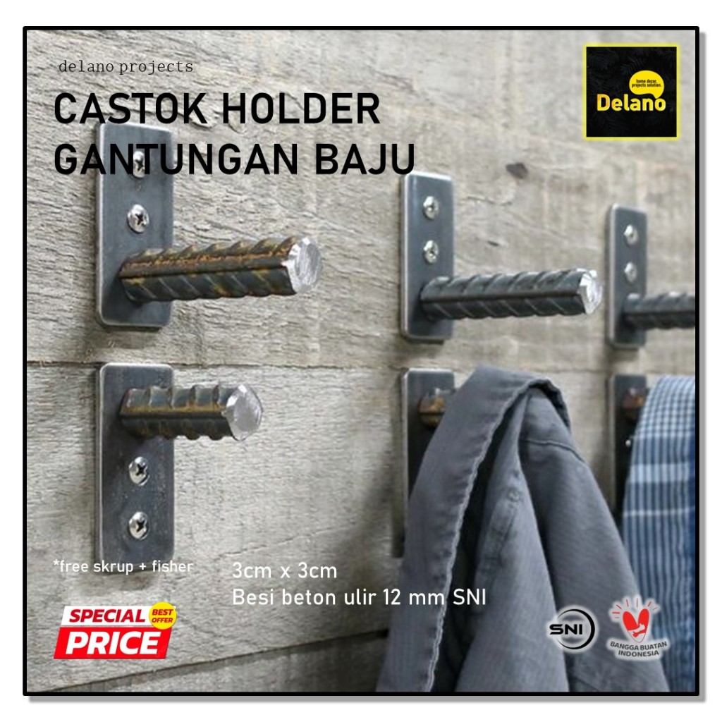 Jual Castok Gantungan Baju Besi Beton Ulir 12mm Gantungan/Holder ...