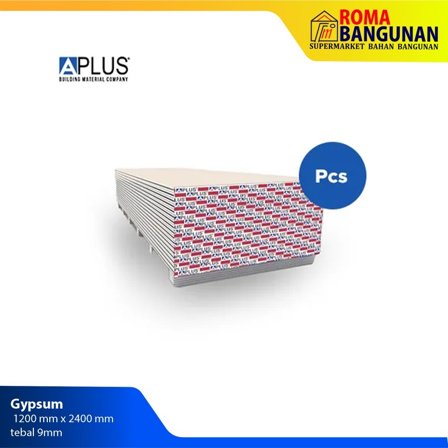 Jual APLUS GYPSUM 9mm / GYPSUM A+ / GYPSUM BOARD 1,2x2,4 m perlembar ...