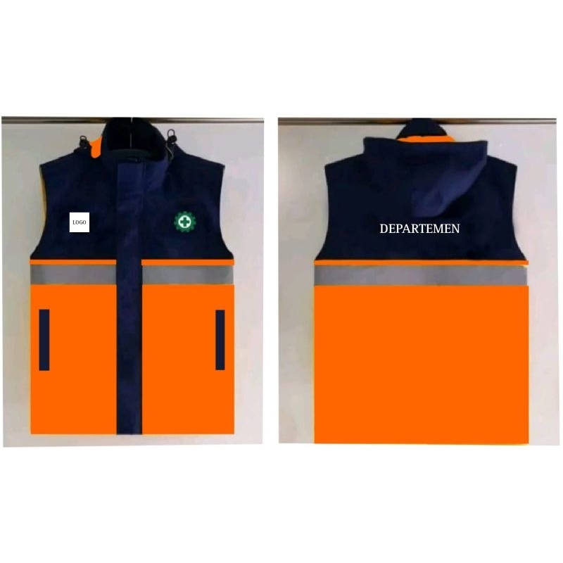 Jual Rompi Safety/Vest Safety navy+oren | Shopee Indonesia