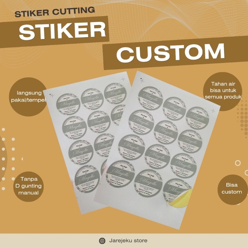 Jual stiker cutting custom produk , langsung tempel tdk perlu d gunting ...