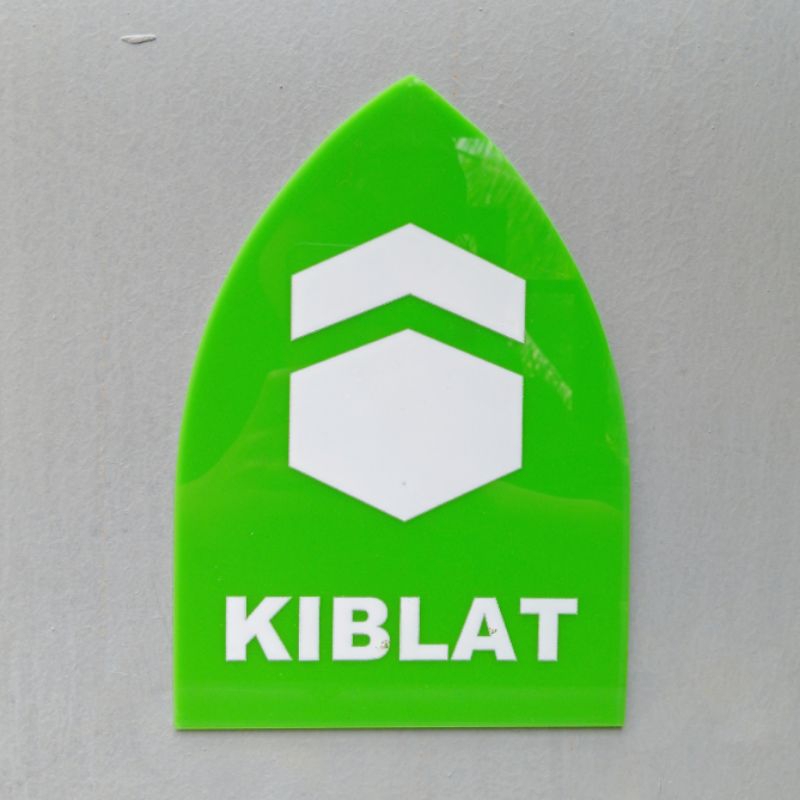 Jual Sign Tanda Arah Kiblat | Tanda Arah kiblat akrilik 19x13 | Shopee ...