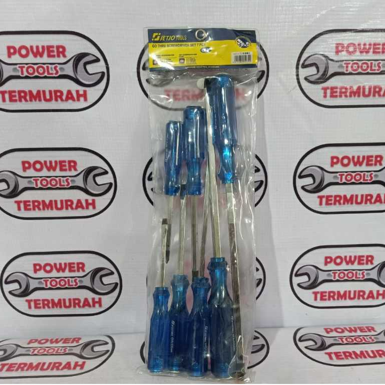 Jual JETJO Obeng Go Thru Set 7 Pcs Screwdriver Ketok Impact Getok ...