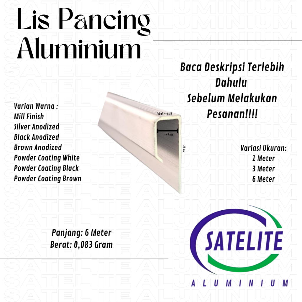 Jual LIS PANCING ALUMINIUM LIS KAIT ALUMINIUM LIS KAIL ALUMINIUM ...