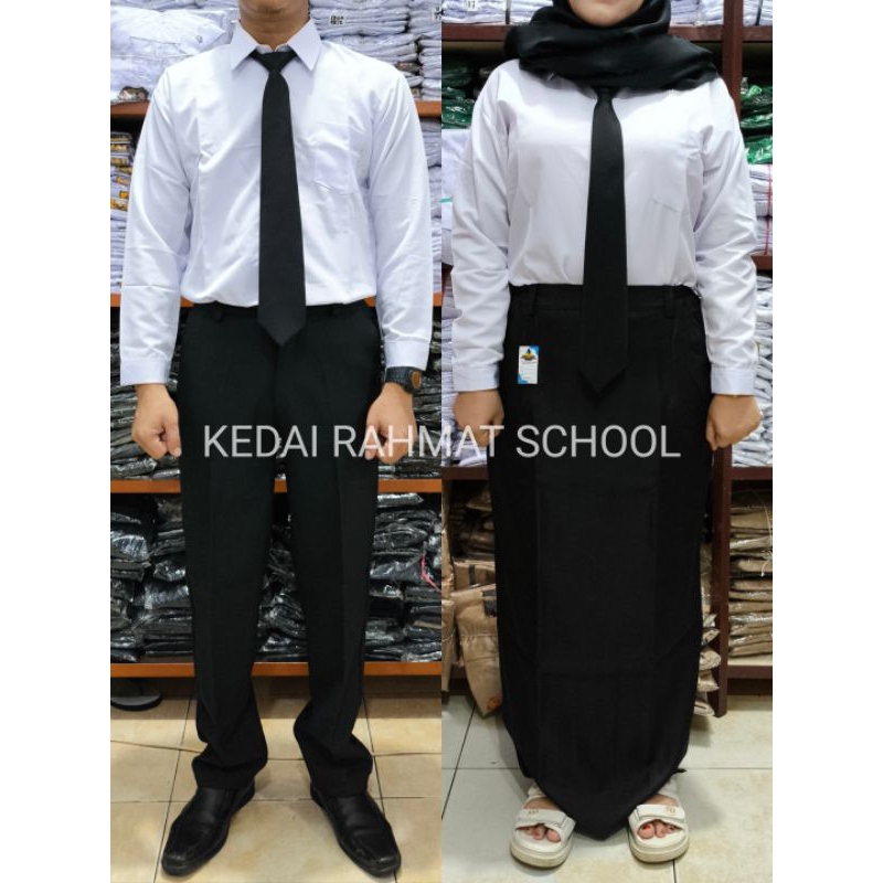 Jual Setelan Seragam Hitam Putih Kemeja Polos Laki Perempuan PDH CPNS ...