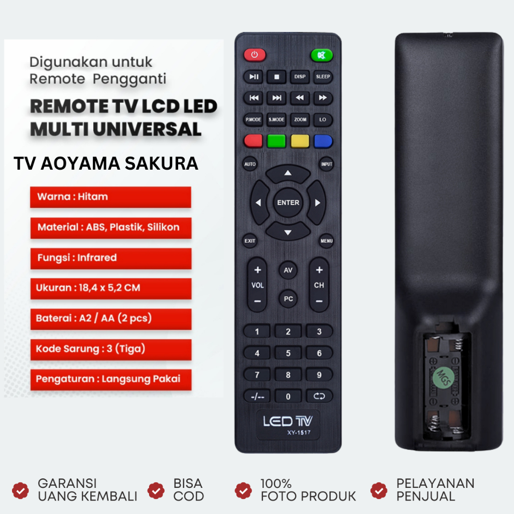 Jual REMOTE TV LED TV XY-1517 SAKURA WEYON ANIMAX DIGITAL | Shopee ...