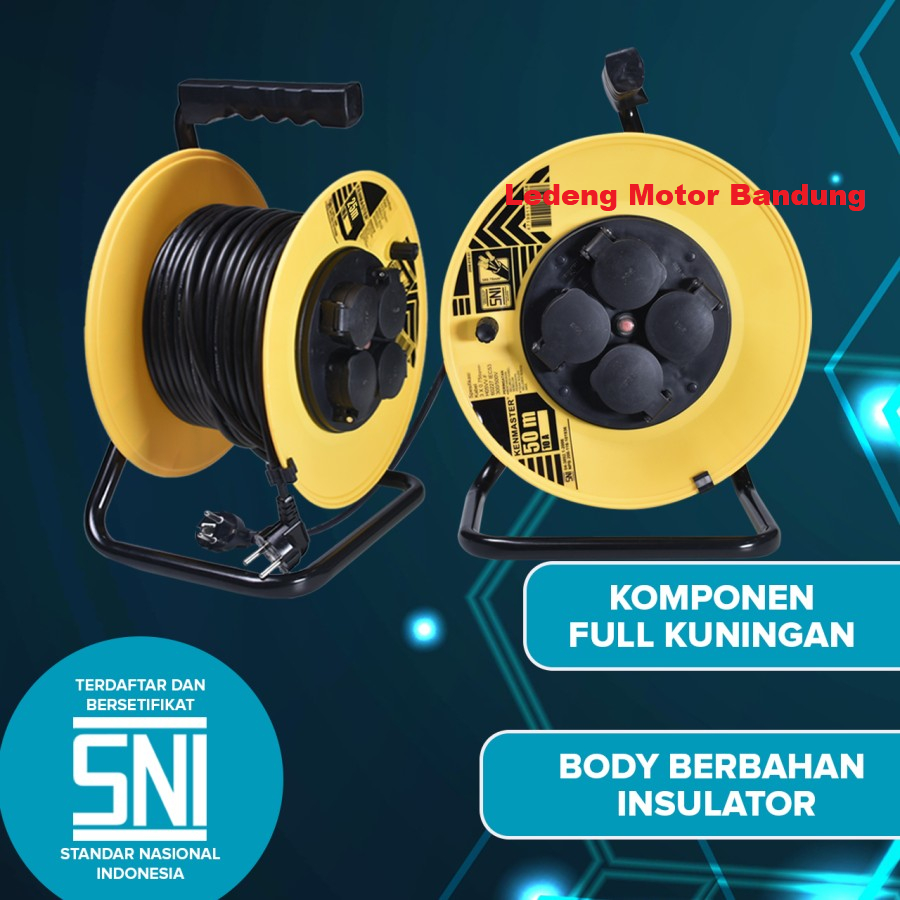 Jual KENMASTER Kabel Roll 25M Cable Box Gulung Colokan Listrik 4 Lubang ...