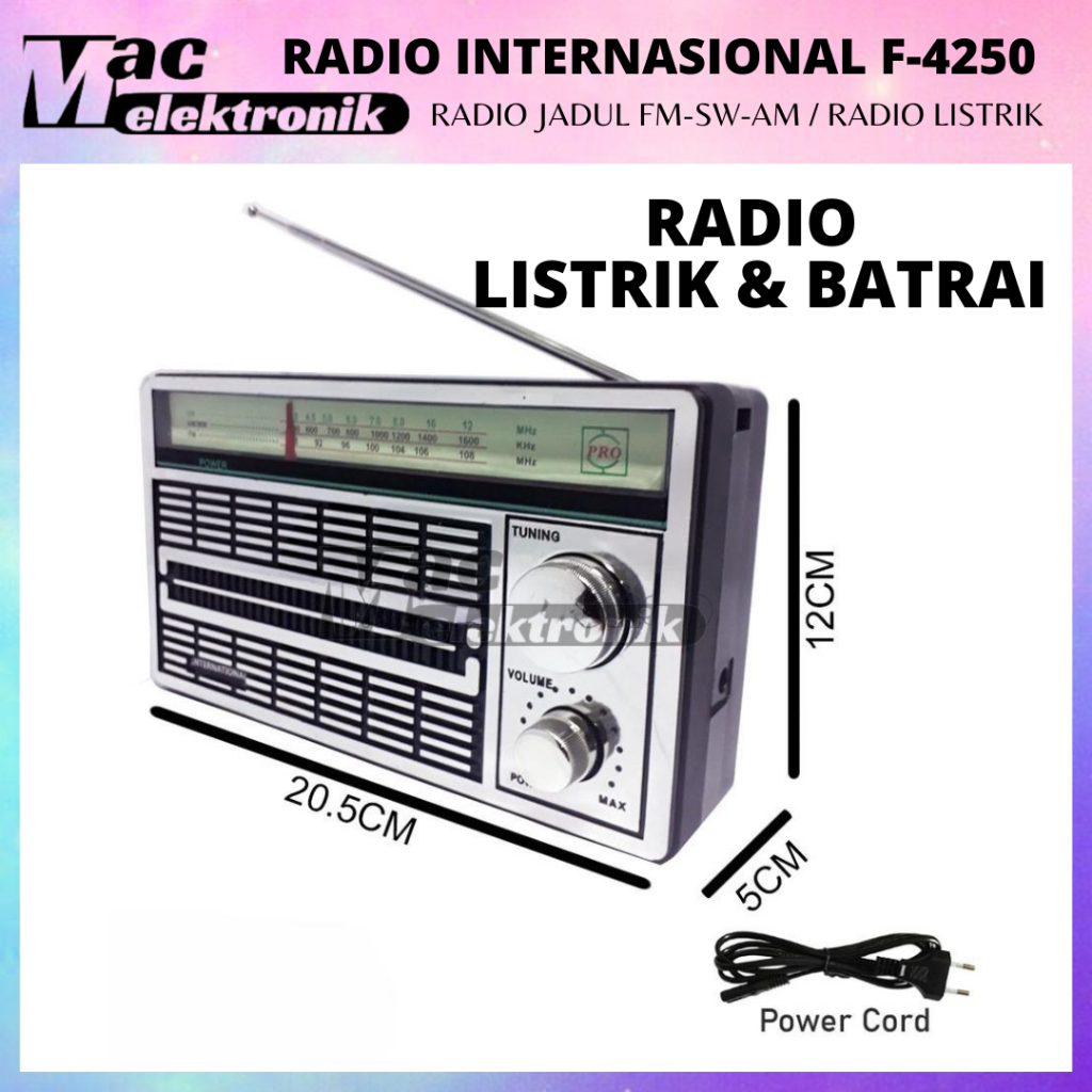 Jual RADIO LISTRIK DAN BATRAI JADUL F-4250 / RADIO INTERNASIONAL ...