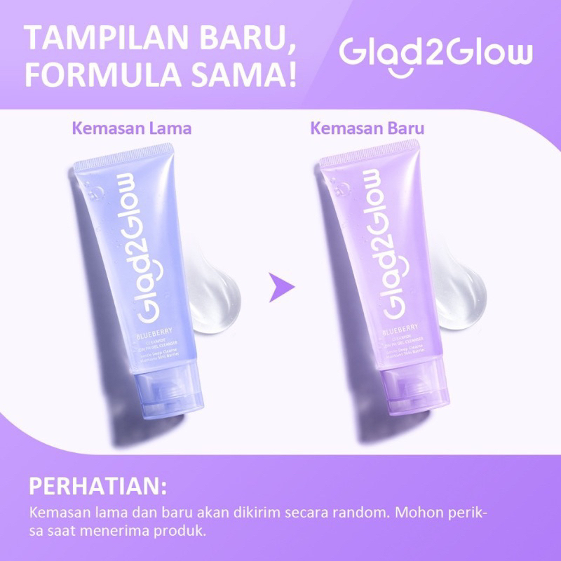 Jual Glad2Glow Blueberry Ceramide Low pH Gel Cleanser / glad 2 glow low ...