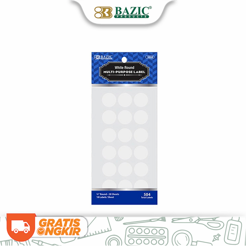 Jual Bazic White Round Labels No.116 - Label / Tempelan Kertas | Shopee ...