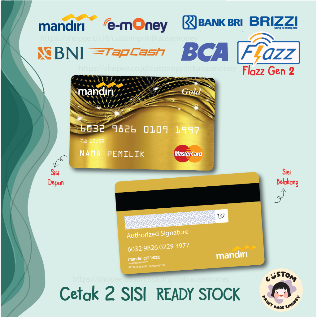 Jual KARTU E MONEY E TOLL KREDIT CARD YELLOW EMAS GOLD KEREN MANDIRI ...