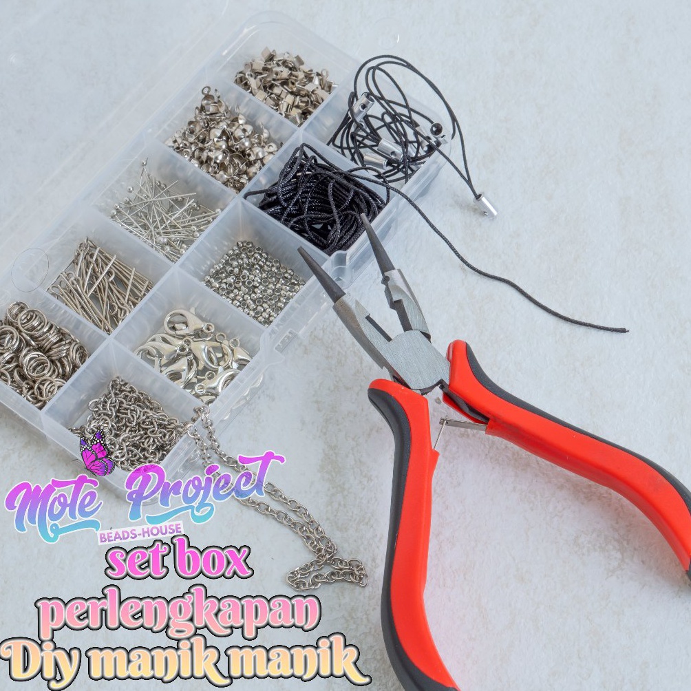 Jual Set Box Perlengkapan Meronce Kerajinan Manik DIY Kokot Udang ...