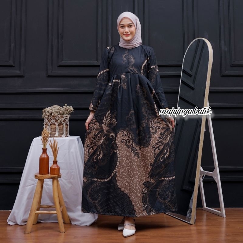 Jual MS GAMIS BATIK SRIWEDARI MAXI BUMIL/BUSUI KATUN SOGAN ALLSIZE ...