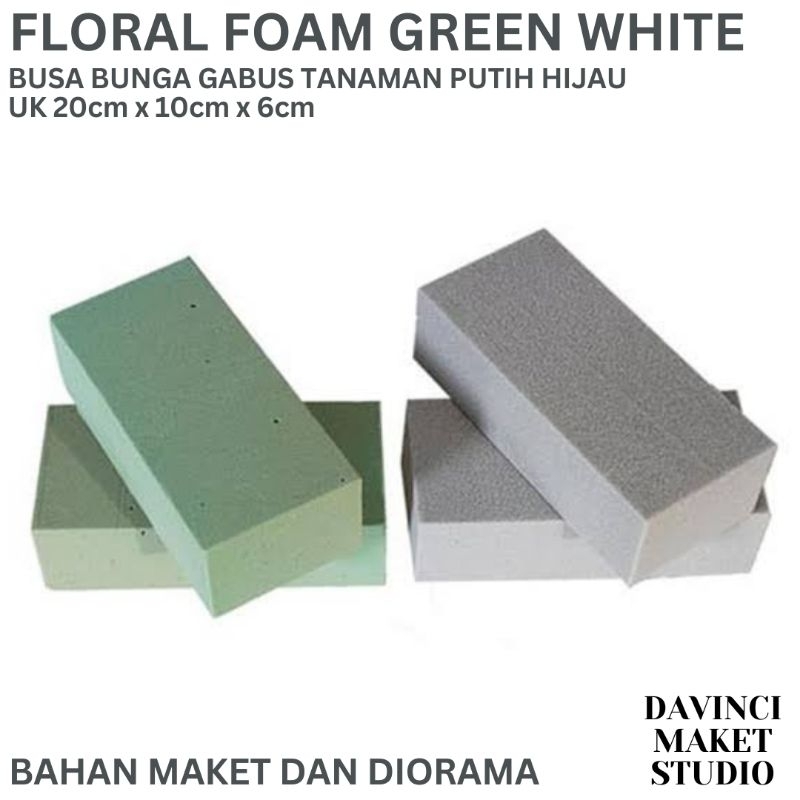 Jual Busa Gabus Bunga Tanaman Padat Putih Hijau Maket Diorama - Green ...