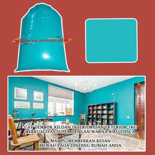 Jual Cat tembok Warna Biru Tosca / Cat Tembok Kiloan Super 1 Kg / Cat ...