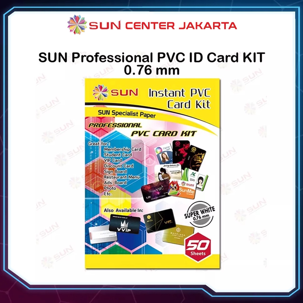 Jual KODE W33E Kertas PVC ID Card PREMIUM SUN PVC ID Card 76 96 Super ...