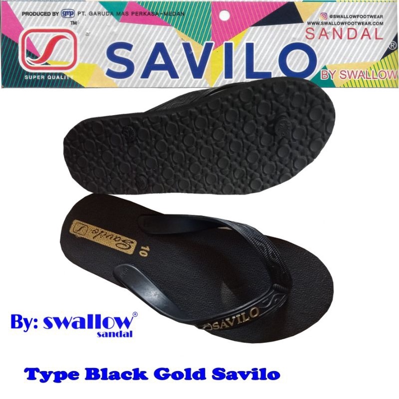 Jual Sandal Savilo type black gold by swallow | Shopee Indonesia