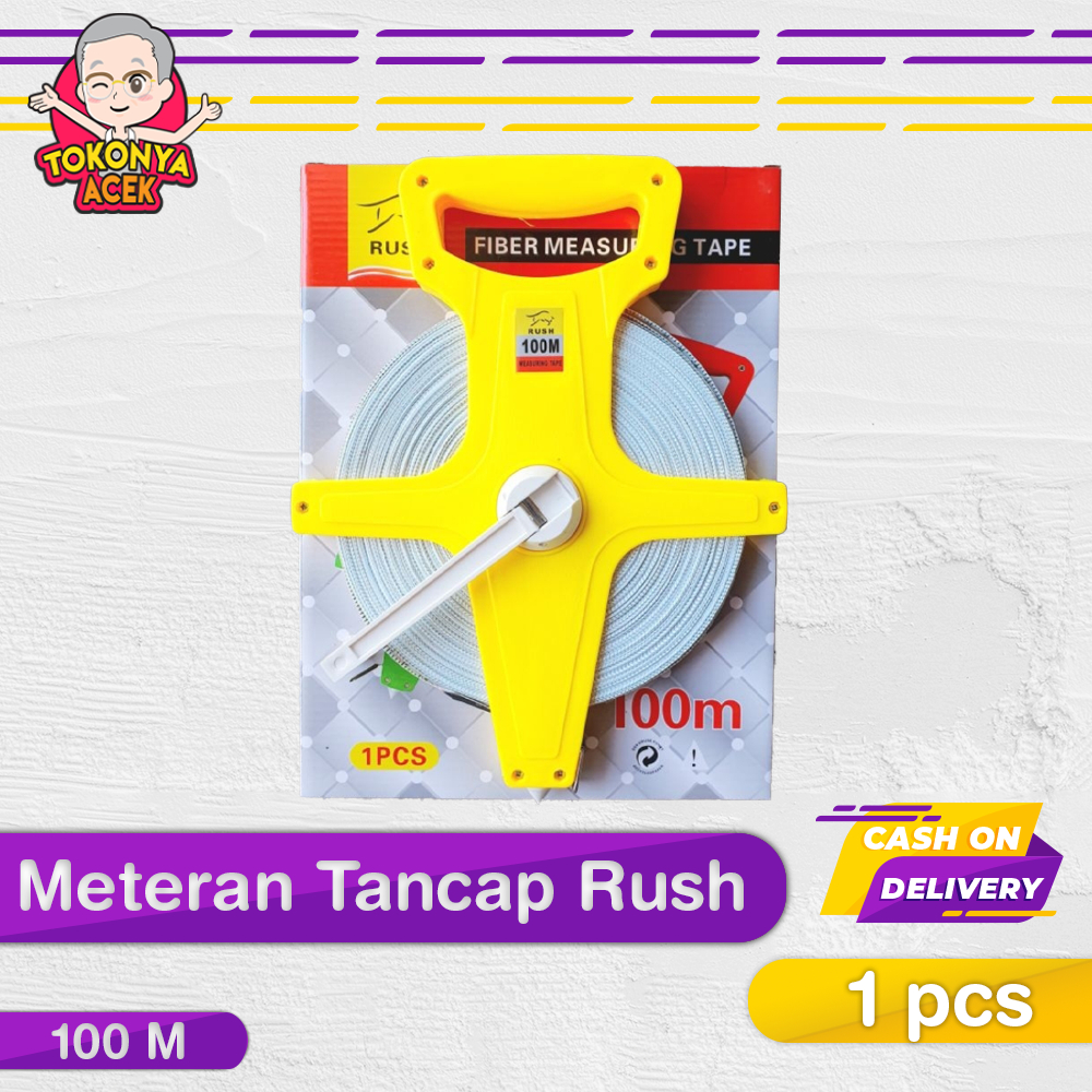 Jual Meteran Fiber PVC 100m Tancap Tanah Roll Gulung Merk Rush ...