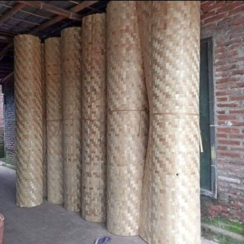 Jual TERMURAH Tabag Bilik Gribik Gedek anyaman bambu polos lembaran ...