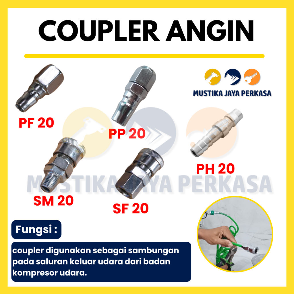 Jual Quick Coupler Angin Konektor Selang Kompresor Compressor SF PH SH ...