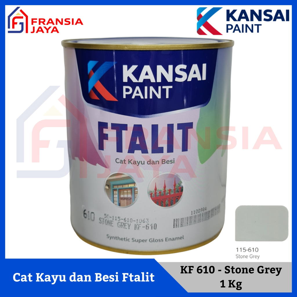Jual Ftalit 1 Kg KF 610 Stone Grey Kansai Cat Minyak Besi dan Kayu | Shopee Indonesia