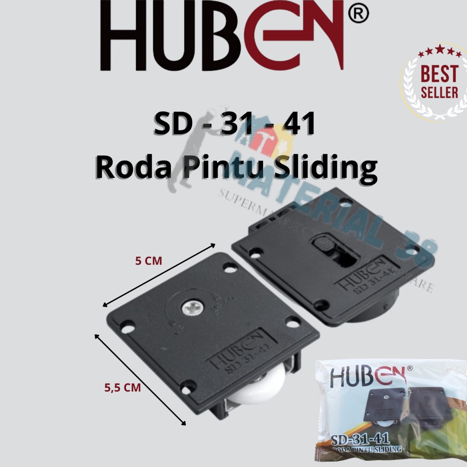 Jual DwH Roda Pintu HUBEN SD 3141 Lemari Sliding Geser warna Hitam ...