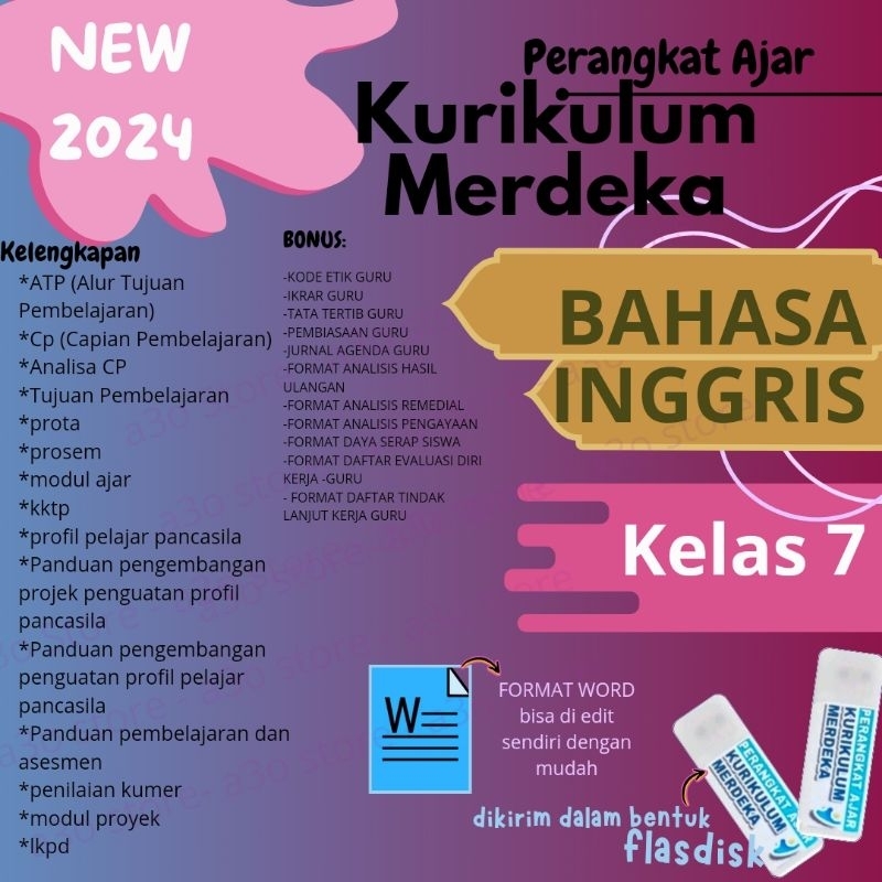 Jual PERANGKAT AJAR Bahasa Inggris KELAS 7 SMP KURIKULUM MERDEKA BELAJAR | modul ajar, rpp ...