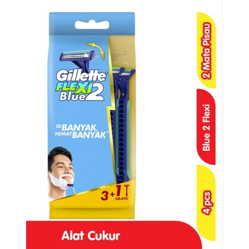Jual gillette blue ll plus alat cukur 3+1pc(1kemasan isi 4pc) | Shopee Indonesia