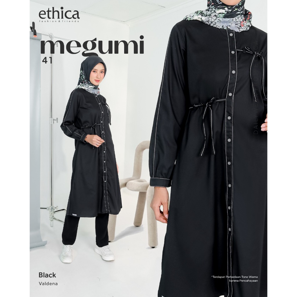 Jual Ethica | Megumi 41 Black | Tunik Panjang Series Baju Wanita ...