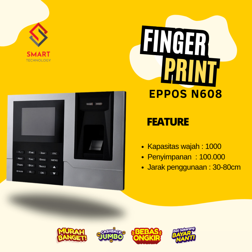 Jual Mesin Absensi EPPOS Fingerprint Attendance TCP-IP WIFI RFID ...