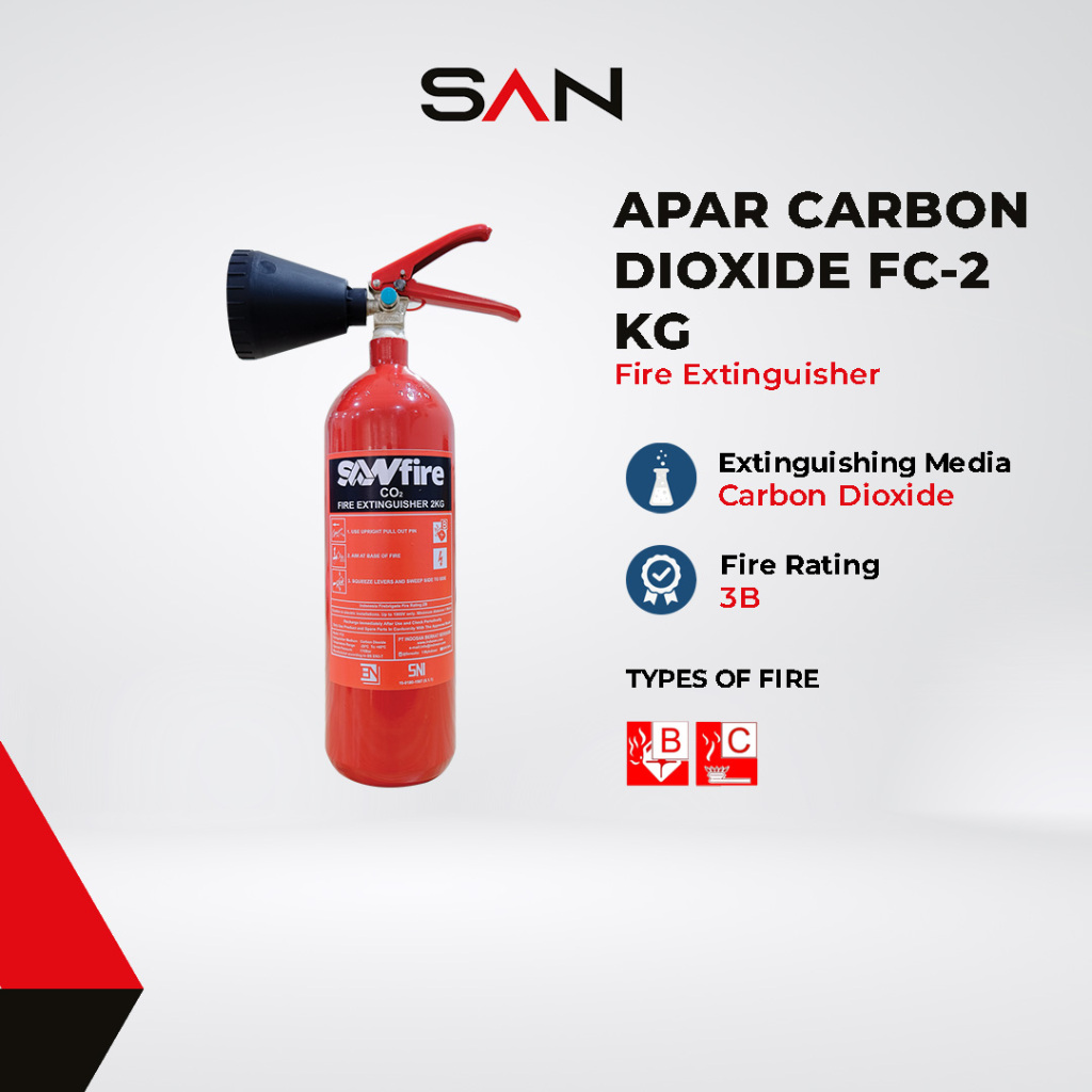 Jual APAR CO2 ALAT PEMADAM API RINGAN EXTINGUISHER SANFire FC2 (2KG ...