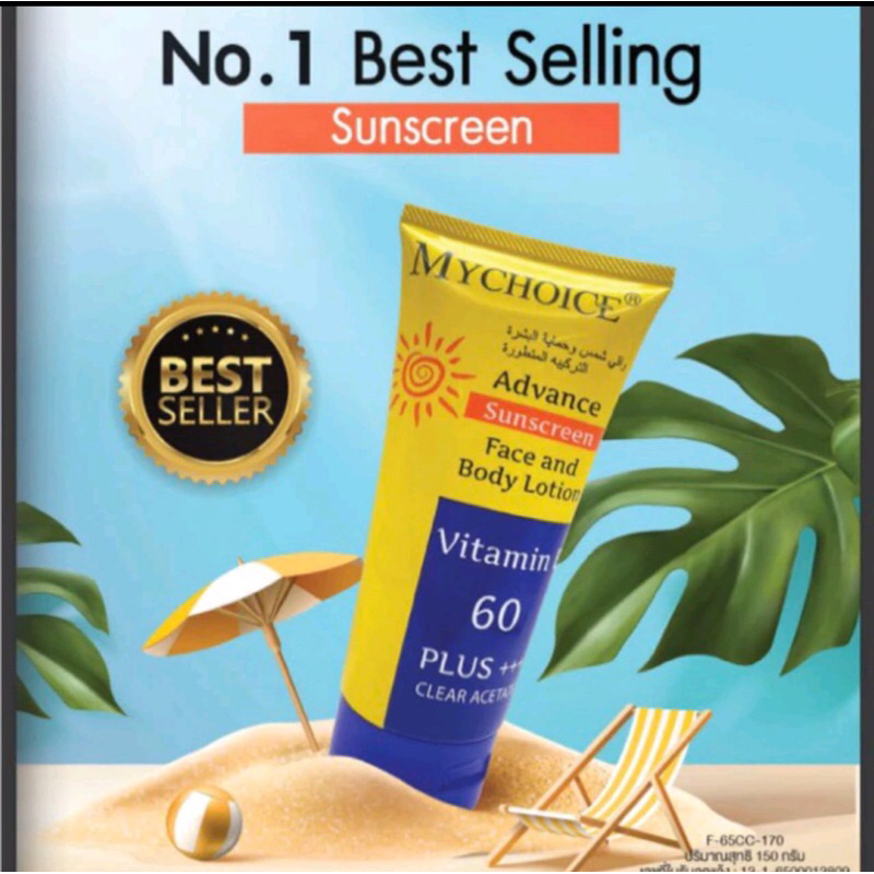 Jual My Choize Thailand Face & Body Sunblock Sunscreen SPF 60 ...