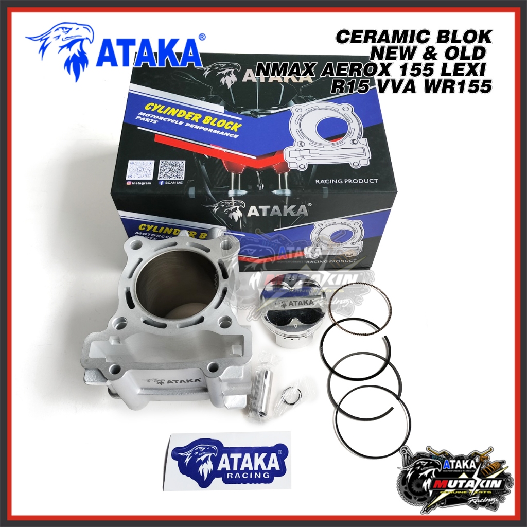 Jual ATAKA RACING BLOK CERAMIC BLOCK forging piston 62 63 65 mm NEW OLD NMAX AEROX 155 LEXI R15 ...