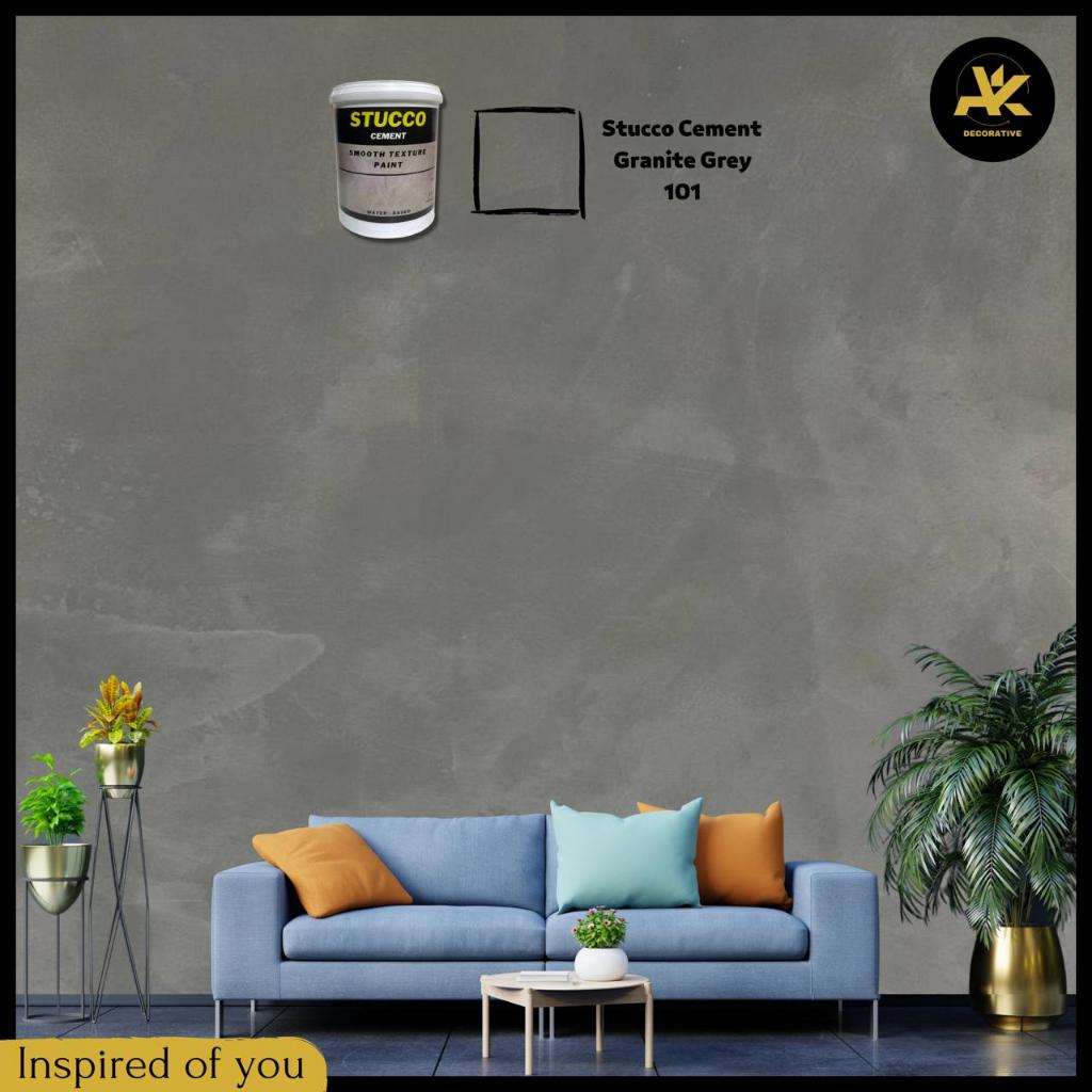 Jual Cat Stucco Cement Concrete Theme - Granite Grey 1kg | Shopee Indonesia