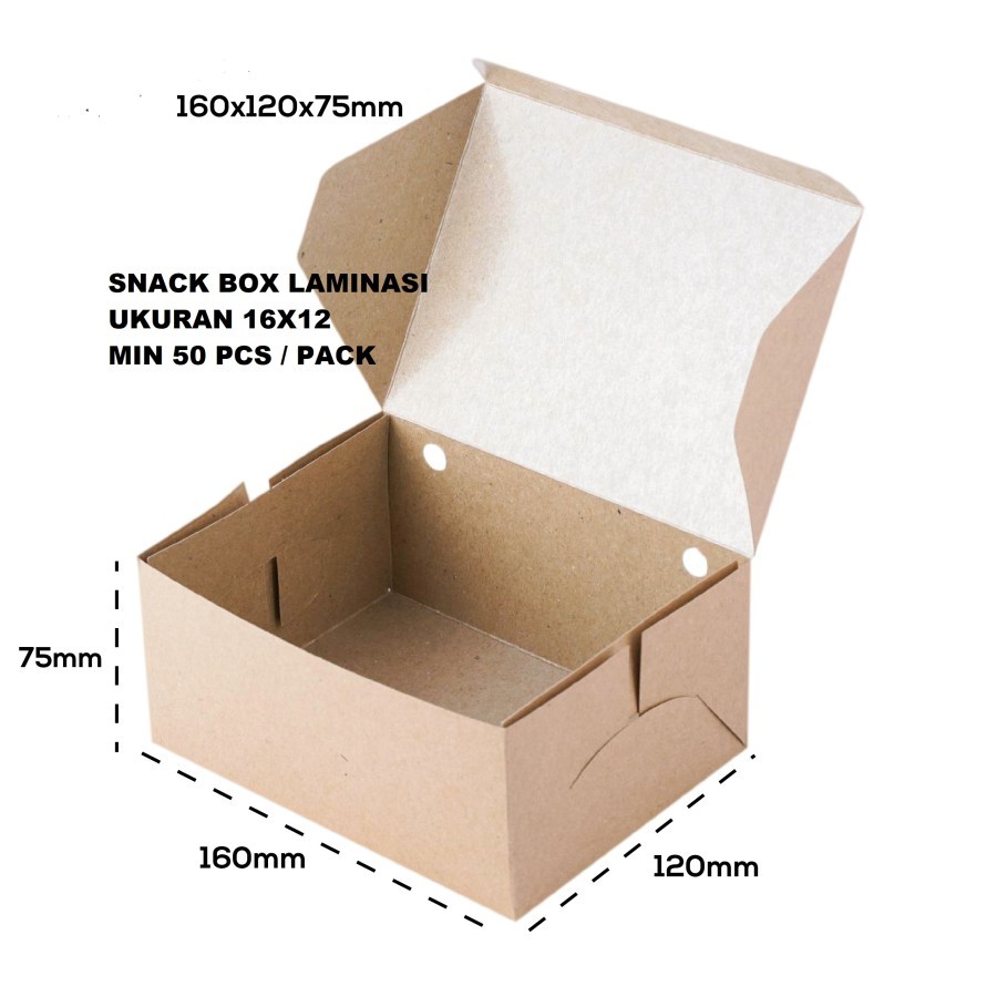 Jual Dus Kraft Laminasi Snack 16x12x7 Box Kue Snack Donat Kue Roti ...