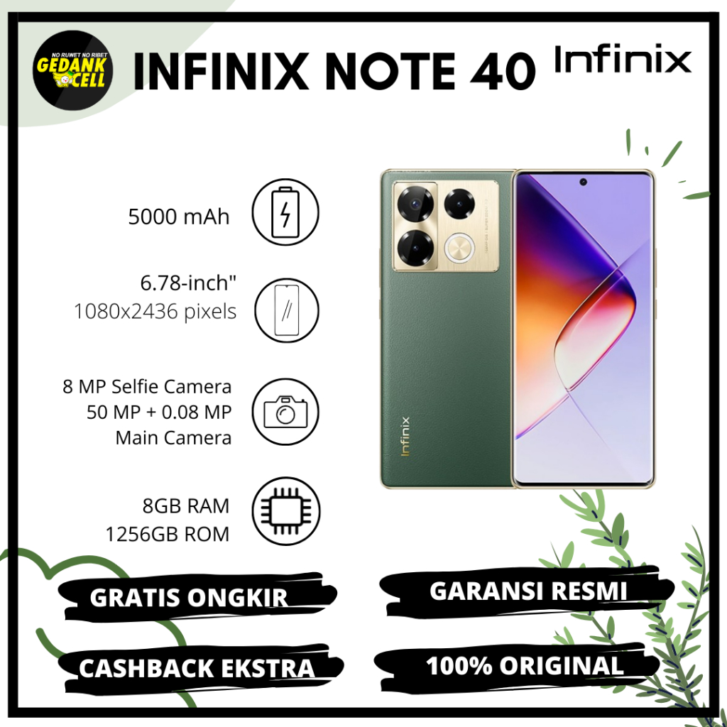 Jual INFINIX NOTE 40 4G BERGARANSI RESMI | Shopee Indonesia