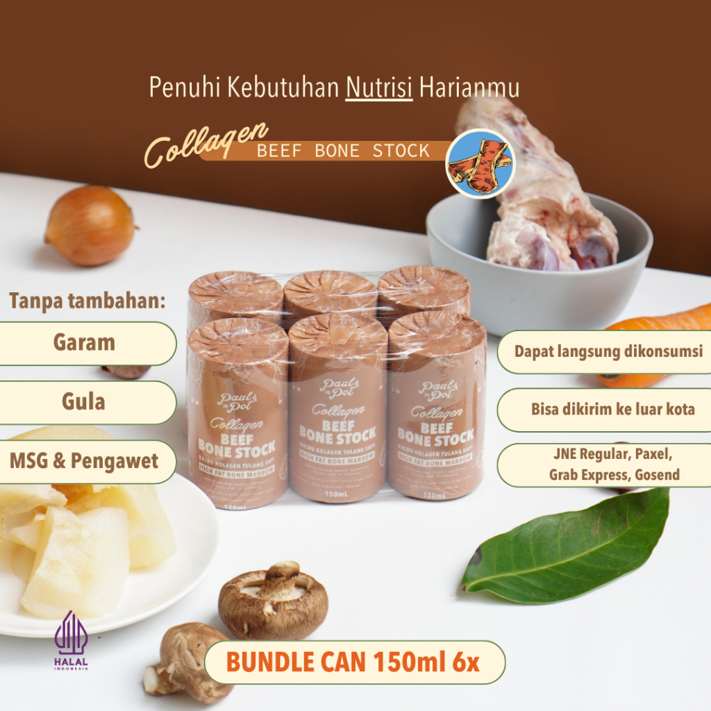 Jual Bundle 6 Can 150ml - Collagen Beef Bone Stock - Kaleng - Bone ...