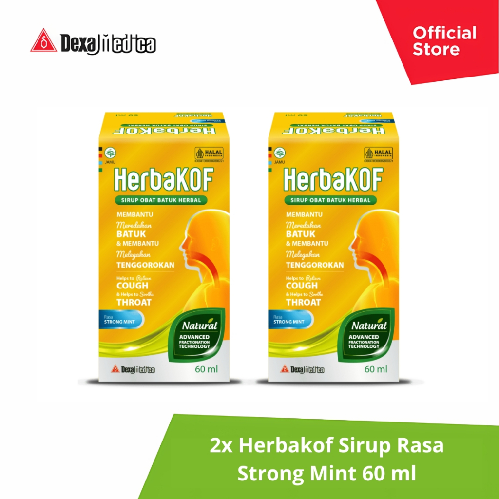 Jual Herbakof Sirup Obat Batuk Rasa Strong Mint 60 ml - Twin Pack ...