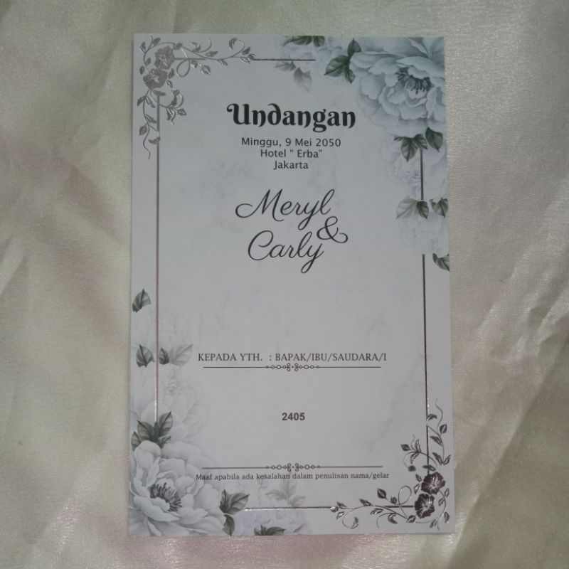 Jual Undangan Erba 2405/Blangko Erba 2405/Undangan Hajatan/Undangan ...